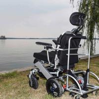 China Electromagnetic Brake 125KG 24V Lightweight Motorized Wheelchair for sale