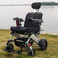 China Aluminum Multifunction Foldable Electric Wheelchair Portable Lightweight Collapsible Power With Brushless Motor for sale