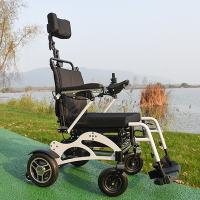 China Alu Alloy Collapsible Electric Wheelchair Brushless Motor Lithium Battery Powered With Lamp for sale