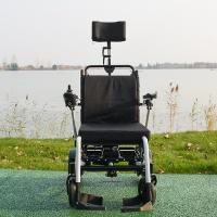 China Alu Alloy Collapsible Electric Wheelchair Brushless Motor Lithium Battery Powered With Lamp for sale