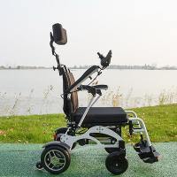 China Alu Alloy Collapsible Electric Wheelchair Brushless Motor Lithium Battery Powered With Lamp for sale