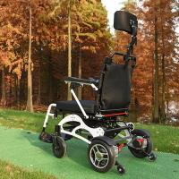 China Lightweight Brush Motor Foldable Electric Wheelchair With Rigid PU Tyre for sale