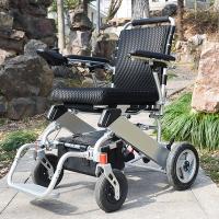 China Portable Aluminum Alloy Light Collapsible Wheelchair 6km/H for sale
