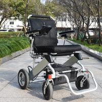 China Portable Aluminum Alloy Light Collapsible Wheelchair 6km/H for sale