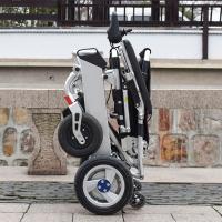 China Portable Aluminum Alloy Light Collapsible Wheelchair 6km/H for sale