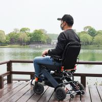 China Lithium Battery Foldable Electric Wheelchair Lightweight for sale