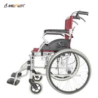 China Folding Aluminum Elderly CE Lightweight Manual Wheelchair for sale