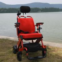 China Airport Red 18KG Lightweight Folding Power Wheelchair for sale