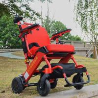 China Airport Red 18KG Lightweight Folding Power Wheelchair for sale