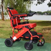China Aluminum 39.68Lb Lightweight Foldable Electric Wheelchair for sale