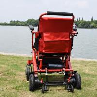 China Aluminum Alloy Red 18 KG Classic Foldable Electric Wheelchair for sale