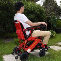 China Red Foldable Electric Wheelchair 6km/H Environmental Protection Coating for sale