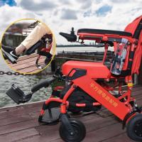 China Red Foldable Electric Wheelchair 6km/H Environmental Protection Coating for sale