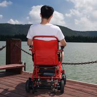 China Aluminum Alloy Red 18 KG Classic Foldable Electric Wheelchair for sale