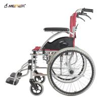 China Aluminum Alloy Lightweight Folding Manual Wheelchair for sale