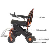 China ISO Lightweight Folding Electric Wheelchair 100KG Load for sale