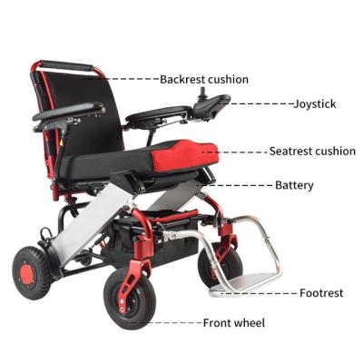 China Brush Motor Light Foldable Electric Wheelchair With Rigid PU Tyre for sale