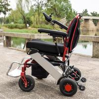 China Rigid PU Tyre Folding Motorized Wheelchair 6km/H Alu Alloy Electric for sale