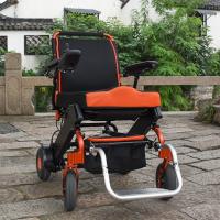 China Brush Motor Light Foldable Wheelchair With Rigid PU Tyre 6km/H for sale