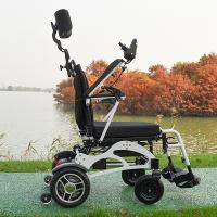 China Lightweight Brush Motor Foldable Electric Wheelchair With Rigid PU Tyre for sale