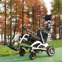 China Lightweight Lithium Battery Foldable Wheelchair 6km/H With Lamp for sale