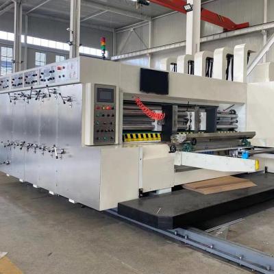 China Flexo Carton Box Two Colors Printer Slotter Rotary Die Cutter With Stacker Machine for sale