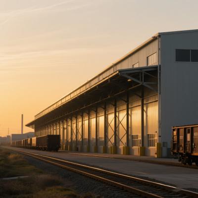 China Prefabricated Steel Frame Buildings for Industrial Warehouses - 3200 sqm Area, 50-70 Year Service Life for sale