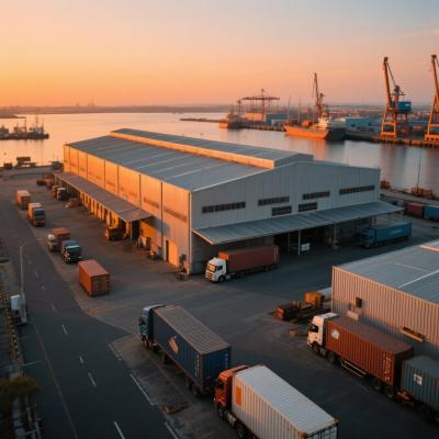 China Prefab Steel Warehouse Building 198.1m x 120m with PVC Aluminum Windows - Industrial Steel Structure Workshop for sale