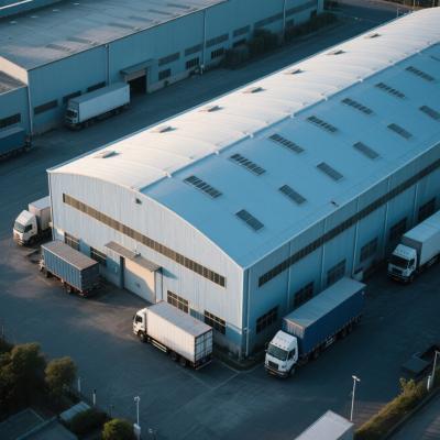 China Custom Prefabricated Steel Warehouse Structure with 7-9 Grade Earthquake Resistance and 50-70 Year Service Life for sale