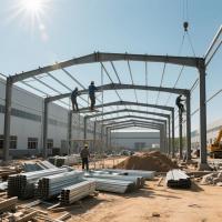 China Large Span Prefabricated Steel Structure Warehouse Building - 30-60m Clear Span, Quick Assembly Industrial Construction for sale