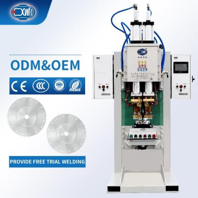 China Medium Frequency Double Head C Frame Carbon Steel Saw Blade Rotary Indexing Worktable Three Layer Stacked Spot Welding for sale
