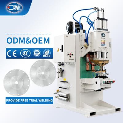 China Semi Automatic Double Head Fixed Type Floor Standing Carbon Steel Saw Blade Rotary Indexing Worktable Water Cooled Spot Welding for sale