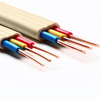 China Heatproof Anti Alkali 3 Core Flat Wire , Straight PVC Flat Conductor Cable for sale