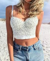 China BUSTIER QUEEN Beaded Bustier Top with Adjustable Straps XS-L Special Occasion Lingerie for sale