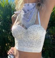 China BUSTIER QUEEN Beaded Bustier Top with Adjustable Straps XS-L Special Occasion Lingerie for sale