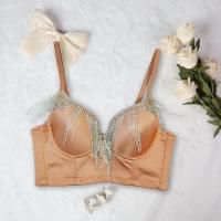 China BUSTIER QUEEN BQ02 Women's Lace Beaded Bustier Top Lightly Padded Adjustable Straps XS-L for sale