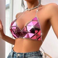 China Sequin Mirror Bustier Body Chain Sexy Night Out Clubwear Free Size Sleeveless Slim Fit for sale