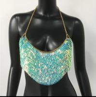 China Sequin Bustier Body Chain Sexy Club Night Out Sleeveless Slim Fit Free Size Summer for sale
