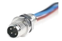 China IP67 M8 Connector Front Install Male 4P Shield 0.2m Cable Length for sale