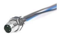 China IP67 M8 Connector Front Install Male 3P Shield 0.3m Cable Length for sale