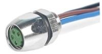 China IP67 M8 Connector Front Install Female 4P Shield 0.5m Cable Length for sale