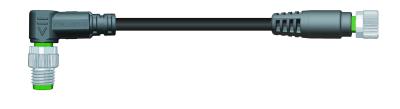 China IP67 M8 Connector Harness Double End Precast Wire Harness PNP Belt LED Lamp Male Bend / Female Straight 3P PUR 5m for sale
