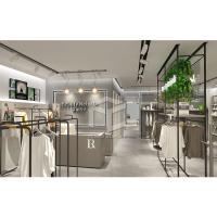 China 16mm MDF Clothing Shop Display Furniture Black Golden With 10mm Tempered Glass for sale