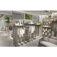 China 16mm MDF Clothing Shop Display Furniture Black Golden With 10mm Tempered Glass for sale