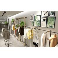 China 16mm MDF Clothing Shop Display Furniture Black Golden With 10mm Tempered Glass for sale