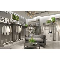 China 16mm MDF Clothing Shop Display Furniture Black Golden With 10mm Tempered Glass for sale