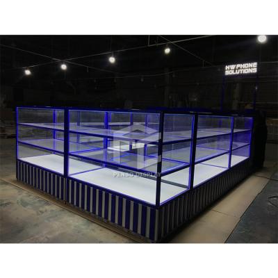 China ODM Cell Phone Store Fixtures Showcase With 8mm Thick Tempered Glass for sale
