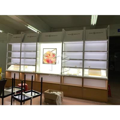China 15mm Thick MDF Skin Care Display For Cosmetic Store OEM With TV Player for sale