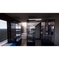 China Monomer Design Blue Smoke Shop Furniture 10mm Tempered Glass for sale
