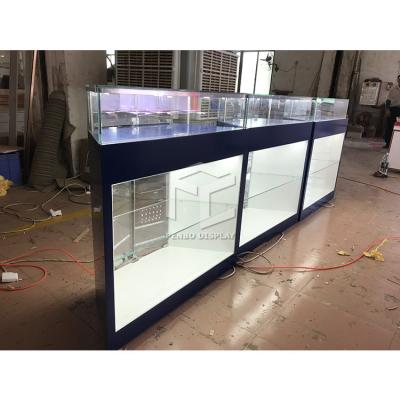 China ODM Glass Vapor Shop Furniture Display With T4 LED Lighting for sale
